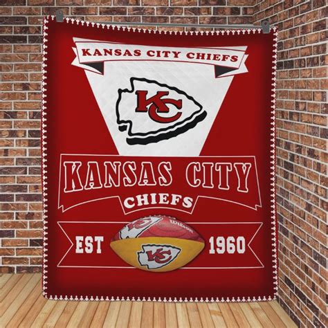 Team Kansas City Chiefs Nfl Football Collection Quilt Blanket Teeruto