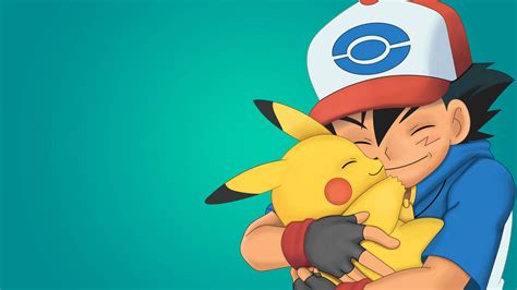 Download Cute Pokemon Pikachu Ash Hug Wallpaper