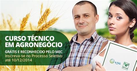FAETERJ CAXIAS INSCRIÇÕES ABERTAS PARA O CURSO TÉCNICO EM AGRONEGÓCIO