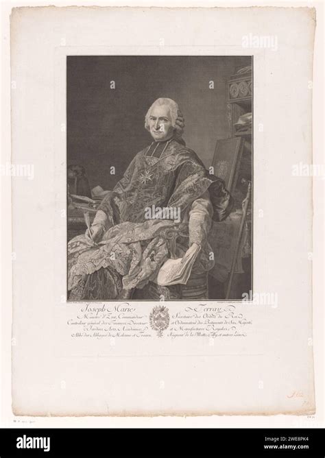 Portrait Of Joseph Marie Terray Louis Jacques Cathelin After Alexander Roslin 1777 Print