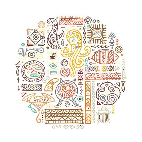 Polynesian Tattoo Design Ancient Polynesian Native Ornament Stock