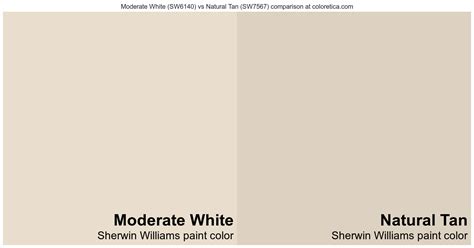 Sherwin Williams Moderate White Vs Natural Tan Color Side By Side