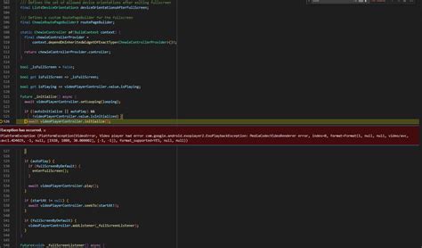 Dart Flutter Error Del Reproductor Con El Paquete Chewie Stack