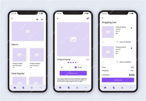Premium Vector Mobile Application Design Template Vector Wireframes