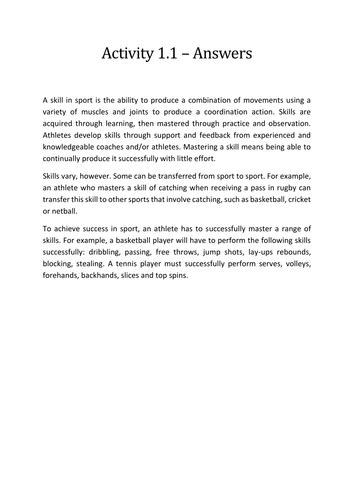 Btec Level 3 Sport 2016 New Specification Unit 7 Learning Aim B And C Teaching Resources