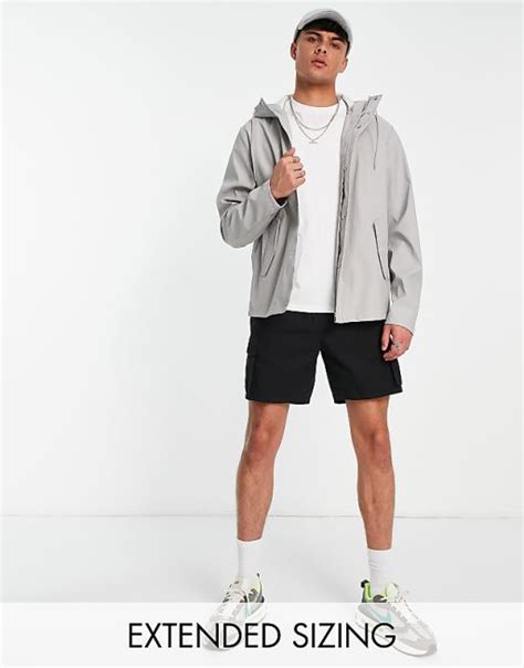 Asos Design Veste Imperméable Gris Clair Asos