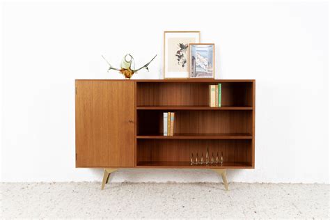 Vintage Sideboard Holz Teak Mid Century Tv Kommode Regal Flur Wohnzimm