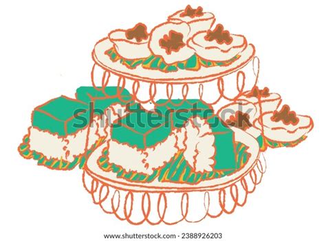 Traditional Malaysian Food Known Kuih Seri Stock Illustration