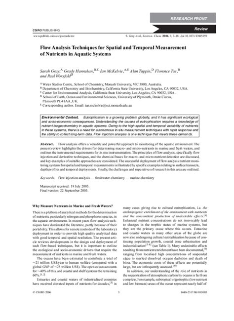 pdf flow analysis techniques for spatial and temporal measurement of