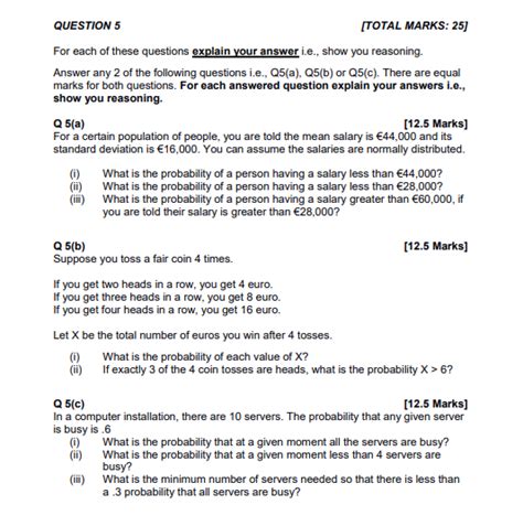Solved Question 5 [total Marks 25] For Each Of These