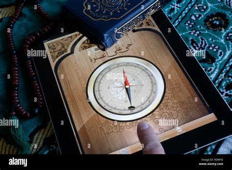 Islamic Compass On An Ipad Qibla Compass Used By Muslims To Indicate