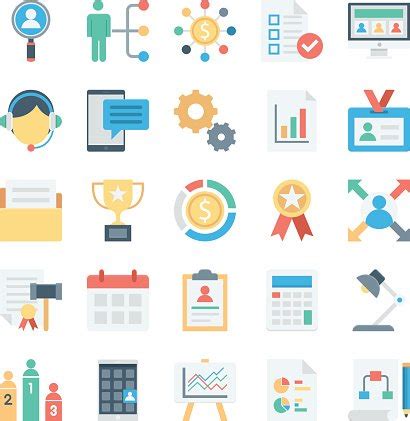 Project Management Colored Vector Icons 2 Royalty Free Vector Stock