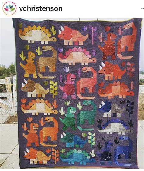 Elizabeth Hartman Dinosaurs Dinosaur Sampler Quilt Pattern Etsy Artofit