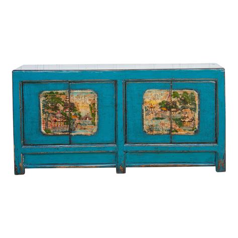 Long Azure Blue Chinese Sideboard Chairish