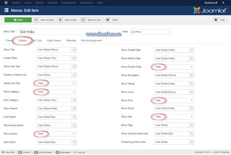 Cách tạo nội dung giới thiệu cho trang web Joomla BuaXua vn