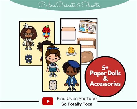 Ultimate Toca Boca Paper Dolls And Furniture Pack Including Room Backdrops Printable Paper