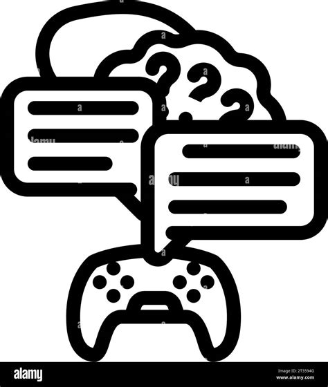Community Game Development Line Icon Vector Illustration Stock Vector