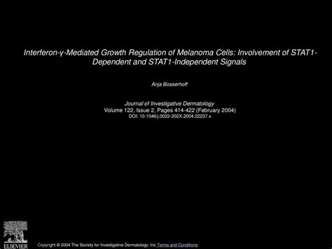 Interferon γ Mediated Growth Regulation Of Melanoma Cells Involvement