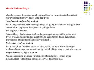 Perilaku Biaya Dan Penggunaannya Pptx