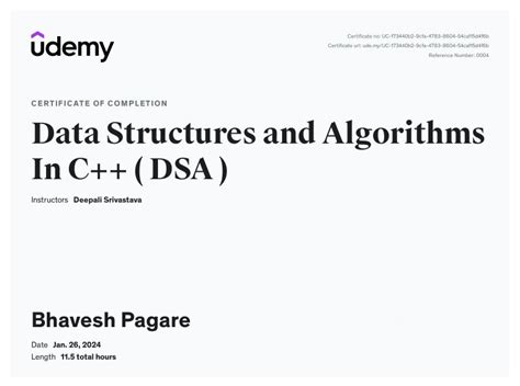 Bhavesh Pagare On Linkedin Dsa C Certified Udemy