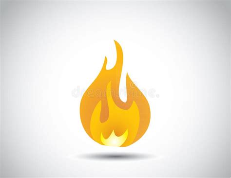 Het Pictogram Van De Brandvlam Het Geïsoleerde Die Vuurteken Emoticon