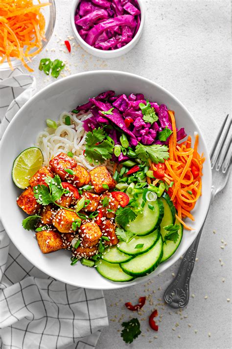 Vegan Gochujang Tofu Noodle Bowl Lovely Jubley