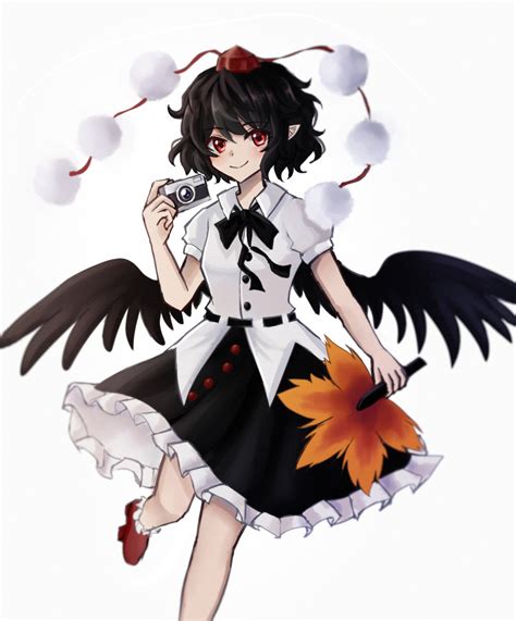 Safebooru 1girl Bird Wings Black Hair Black Skirt Black Wings Camera