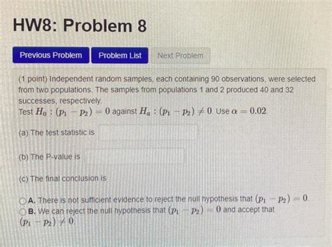 solved hw8 problem 8 previous problem problem list next