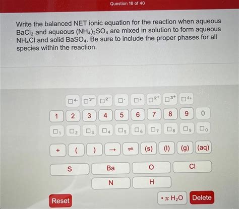 Solved Write The Balanced NET Ionic Equation For The Chegg