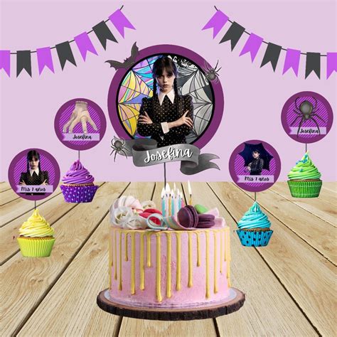 Cake Topper Toppers Digital Personalizado Merlina Avisos En