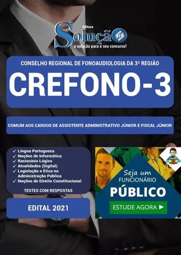 Apostila Crefono 3 Assistente Administrativo Júnior E Fiscal Frete Grátis