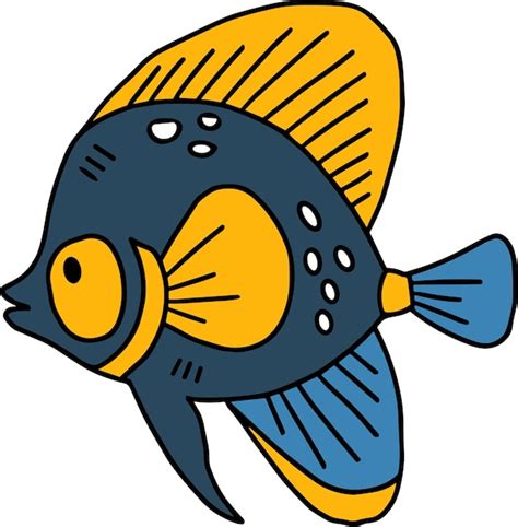 Premium Vector A Fish Is Swimming In The Water