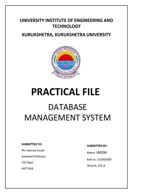Practical File: Database Management System | PDF | Relational Database ...