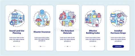 Disaster Mitigation Involves Onboarding Mobile App Screen Stock Vector Illustration Of