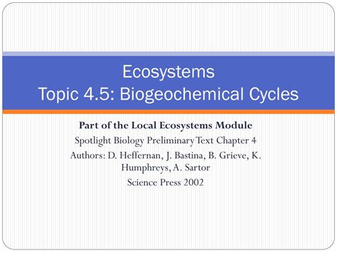 Ppt Ecosystems Topic 45 Biogeochemical Cycles Powerpoint