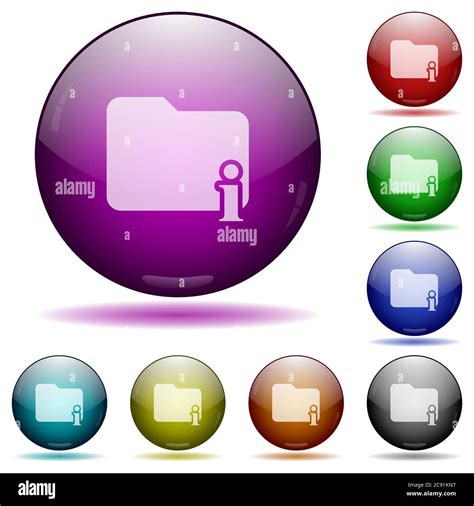Folder Information Icons In Color Glass Sphere Buttons With Shadows Stock Vector Image And Art Alamy
