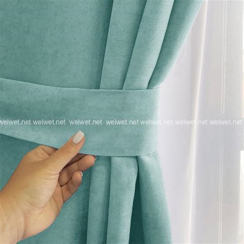 Комплект штор 1 5х2 8м Мікровелюр 20 турецькі однотонні мятно голубі штори купити в Україні