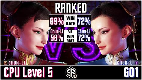 SF6 CPU Level 5 Chun Li Vs GO1 Chun Li In Street Fighter 6 YouTube