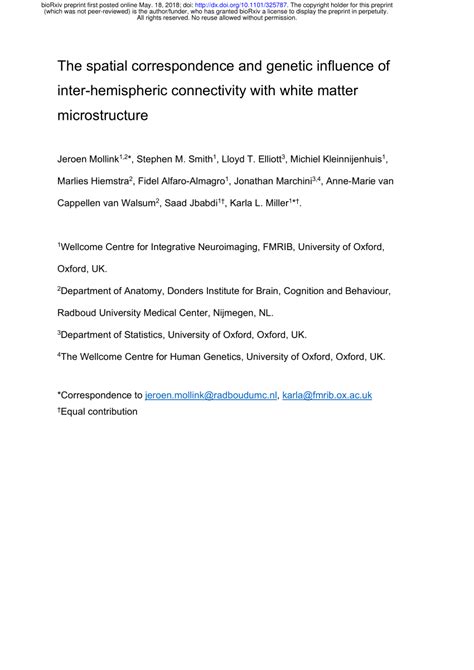 Pdf The Spatial Correspondence And Genetic Influence Of Inter