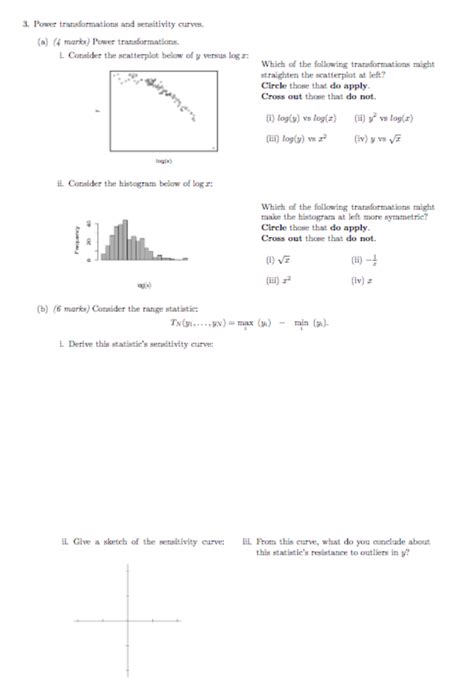 3 power transformations and sensitivity curves a