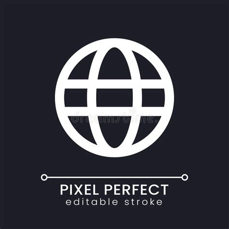 Globe Pixel Perfect White Linear Ui Icon For Dark Theme Stock Vector Illustration Of Earth