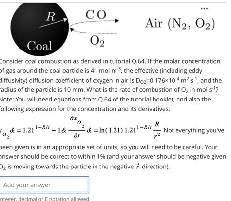 Solved Consider Coal Combustion As Derived In Tutorial Q64