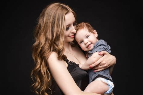 Premium Photo Gorgeous Mother With Her Loving Son