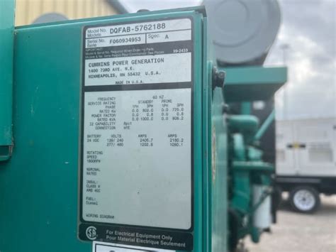Cummins Dqfab 725kw Prime