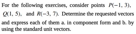 Solved For The Following Exercises Consider Points P Chegg
