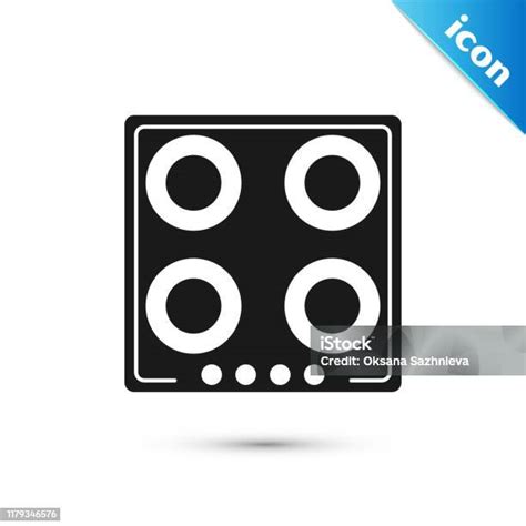 흰색 배경에 격리 된 검은 가스 스토브 아이콘입니다 쿡탑 기호입니다 4 개의 원 버너가있는 호브 벡터 일러스트레이션 가열장치에 대한 스톡 벡터 아트 및 기타 이미지 Istock