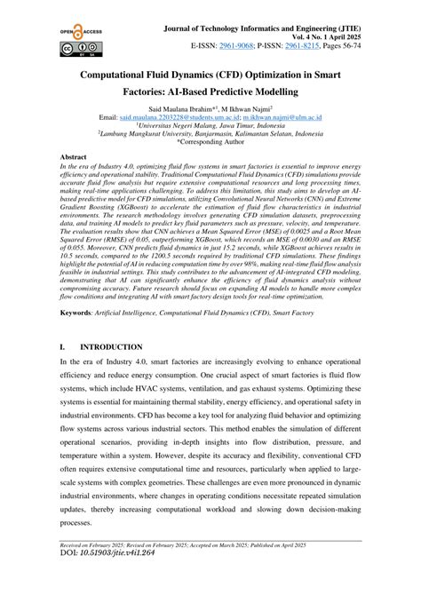 Pdf Computational Fluid Dynamics Cfd Optimization In Smart Factories Ai Based Predictive