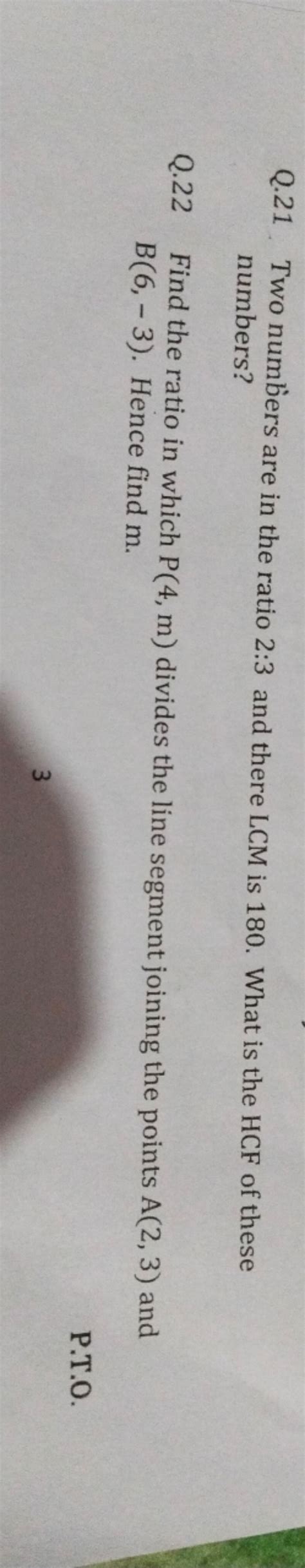 Q 21 Two Numbers Are In The Ratio 2 3 And There LCM Is 180 What Is T