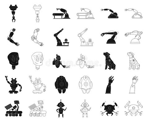 Vector Illustration Of Robot And Factory Symbol Set Of Robot And Space Stock Symbol For Web