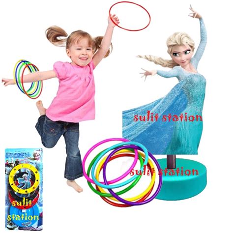 Frozen Elsa Anna Olaf Pitching Shoot Toss Rings Standee Stand Ring Fun Interactive Sports Games